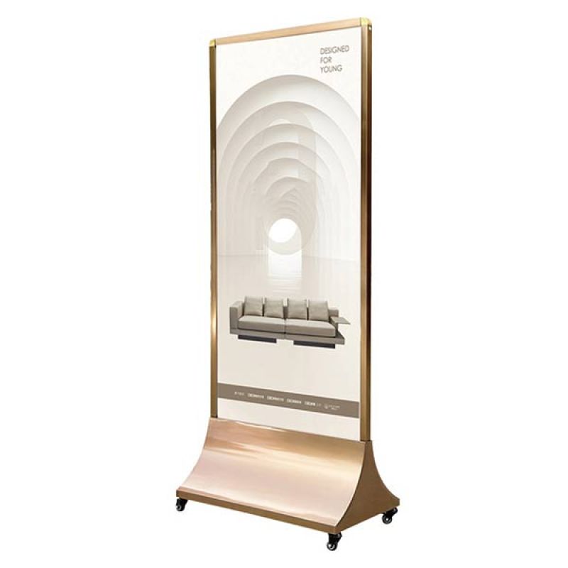 Bảng Standee inox mạ vàng di động - PALOCA