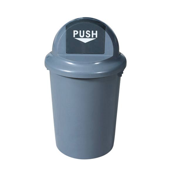 Thùng rác nhựa tròn nắp đẩy - Thùng rác công nghiệp nắp đẩy